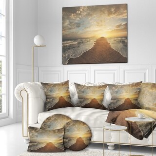 Designart "Devided ocean in Sunset" Sea & Shore Photography on wrapped ...