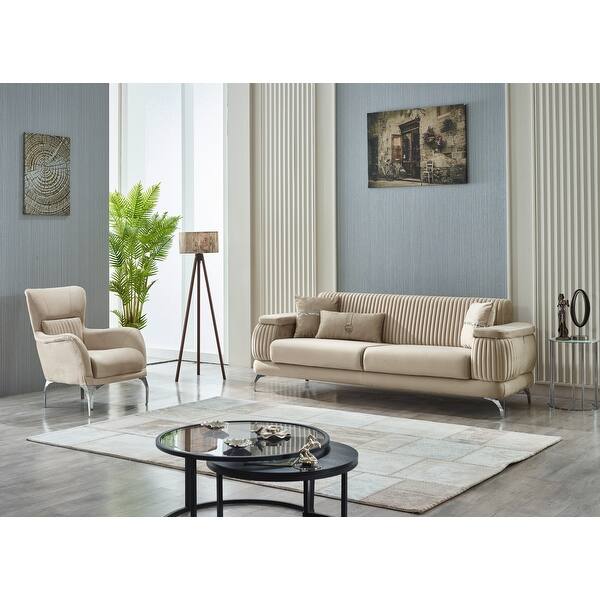 Rachel Comfortable Sleeper Modern One Sofa Two Chair Living Room Set ...