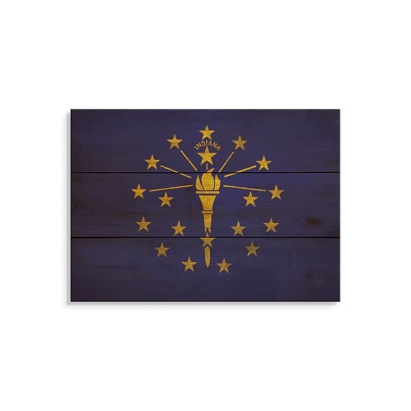 Indiana State Flag on Wood - Indoor and Outdoor Safe Wall Decor - Bed ...