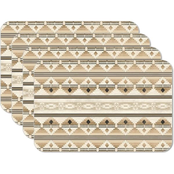CounterArt Neutral Aztec Reversible Easy Care Flexible Plastic Placemat ...