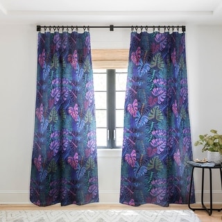 1-piece Sheer Phoenix Tropical Indigo Made-to-Order Curtain Panel - 84 ...