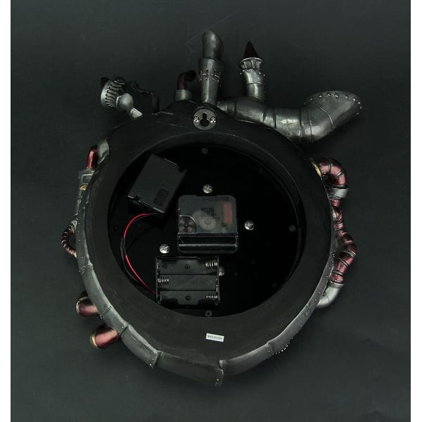 Magnum Opus Steampunk Style Wall Clock With Moving Gears - 14 X 10.75 X ...