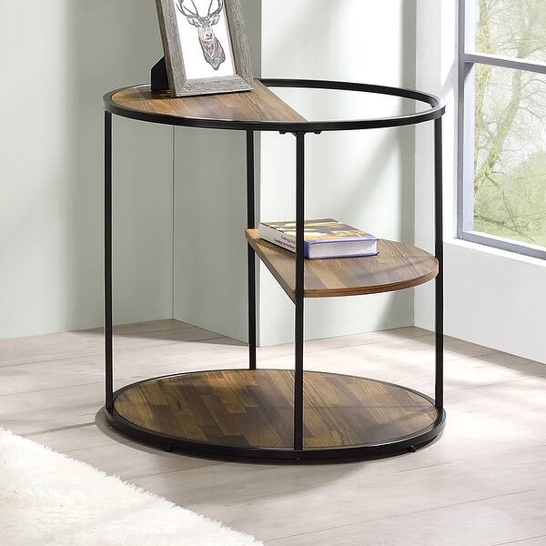 Carmicha Contemporary 24-inch Steel 2-Shelf Side Table by Furniture of ...