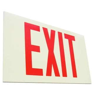 Elco 13" Wide Self-Illuminating Exit Sign with Red Letters - Bed Bath ...
