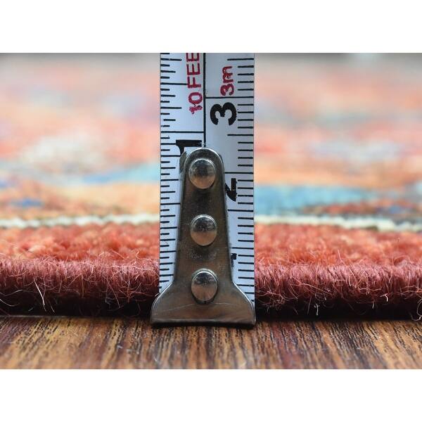 Shahbanu Rugs Prismatic Legacy Red Veggie Dyes Wool Hand Knotted Afghan ...
