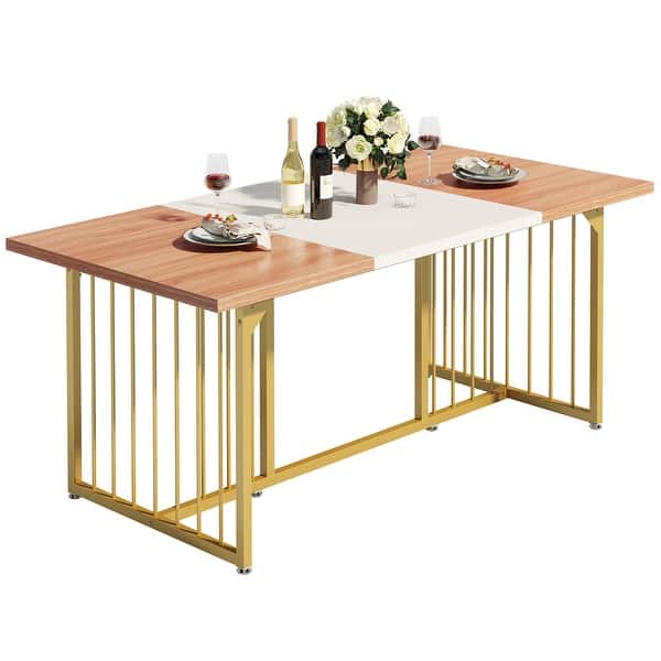 Moasis 70" Large Kitchen Dining Room Rectangle Table for 6-8 People ...