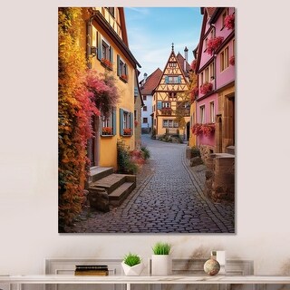 Designart "Germany Rothenburg Street III" Germany Canvas Print - Bed ...