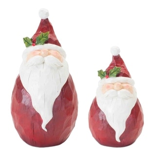 Set of 2 Round Santa Christmas Tabletop Figurines 9" - Bed Bath ...