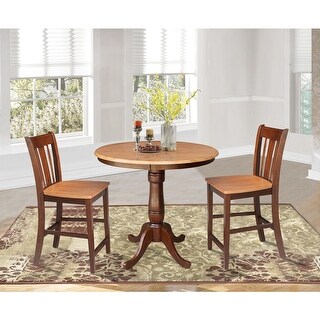 36" Round Counter Height Table with 2 San Remo Stools - 3 Piece Set ...