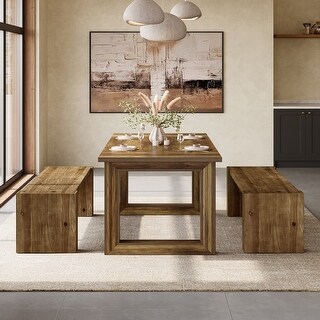 59" Long Solid Wood Dining Bench with Sturdy Frame for Dining Room ...
