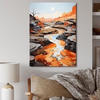 Designart "Meandering River Endless Journey II" Landscape Lake River ...