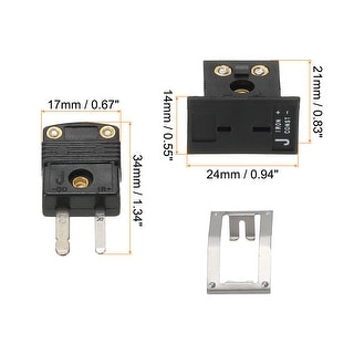 J Type Thermocouple Wire Connectors Male Plug with Panel Mount Mini ...