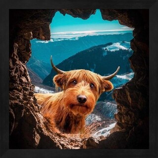 Pixelmated Animals 'Cowpup' Framed Art - Bed Bath & Beyond - 36591383