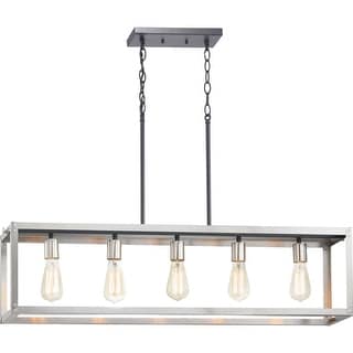 Progress Lighting Union Square 5 Light 38" Wide Linear Chandelier - Bed ...
