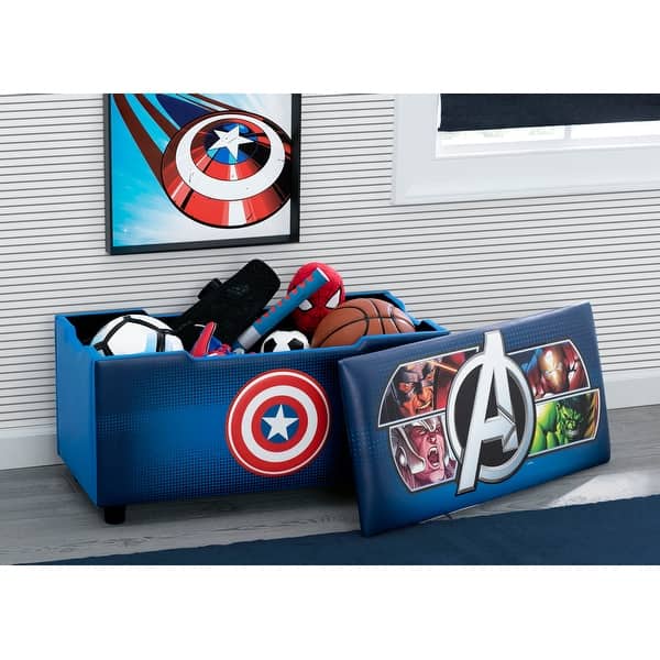 Marvel Avengers Upholstered Storage Bench for Kids by Delta Children ...