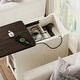 Narrow Side Table with Charging Station and Storage, Farmhouse Wood ...