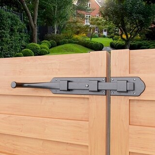 Black Iron Slide Bolt Latch 9" Ball Tip Style Slide Bolt with Mounting ...