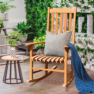 Outdoor Eucalyptus Rocking Chair Natural Single Rocker - Bed Bath ...