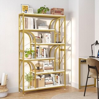 Moasis 5-Tier Bookshelf Industrial Etagere Bookcase Display Shelf Organizer - Bed Bath & Beyond ...