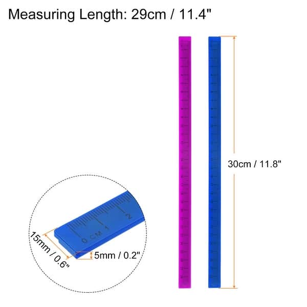 3pcs Whiteboard Magnetic Ruler 29cm Metric Blackboard Straight Rulers ...