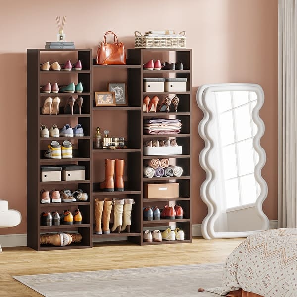 14-Tier Shoe Rack, 46 Pairs Freestanding Tall Shoe Shelf Entryway Shoe ...