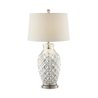 30 Inch Table Lamp with Diamond Textured Base, Set of 2, Glass, Clear ...