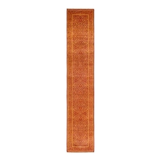 Overton Hand Knotted Wool Traditional Oriental Orange Runner - Bed Bath ...