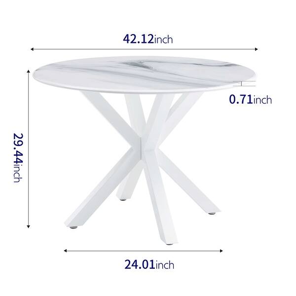 White Table Cross Leg Mid-century Dining Table With Round Wood Table ...