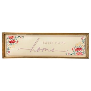 Floral "Home Sweet Home" Framed Hanging Wall Sign - 23.75" - Bed Bath ...
