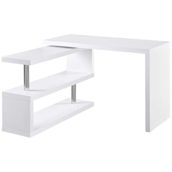 L-shaped Corner Computer Desk 360 Degree Rotating Writing Desk Home ...