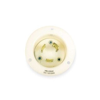 Hubbell Locking Flanged Inlet,250V,30A,3P,3W HBL3334C - 1 Each - Bed ...