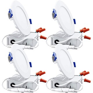 4 Inch Ultra Thin LED Recessed Light with Junction Box, 12W, 650 Lumens ...