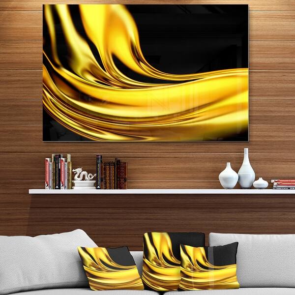 Designart 'Yellow Gold Texture Pattern' Abstract Digital Art Metal Wall ...
