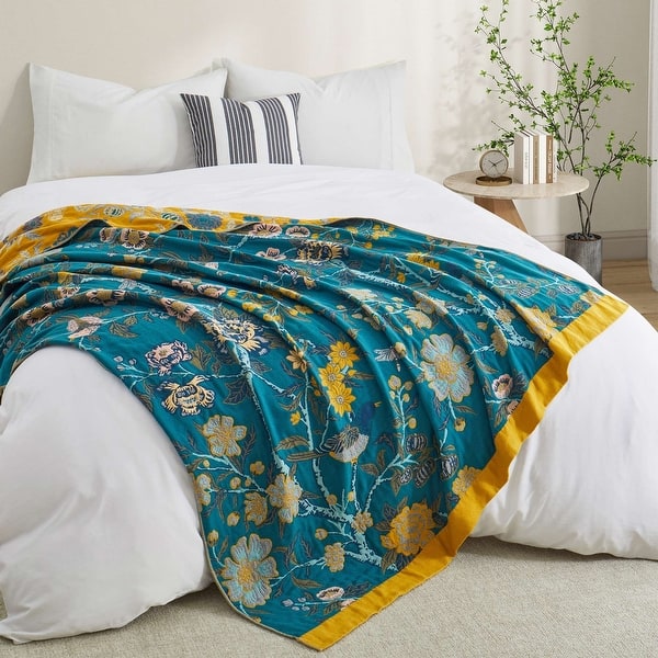 floral bed throw