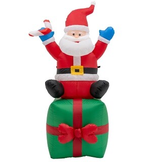 Foot Christmas Inflatable Santa Claus Outdoor Decorations with Build-in ...