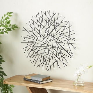 Black Metal Overlapping Stick Abstract Home Wall Decor - Bed Bath ...