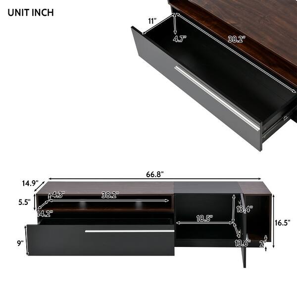 Two-tone Design TV Stand, UV High-Gloss Media Console - Bed Bath ...
