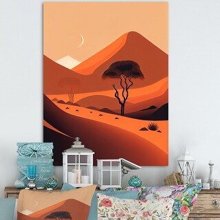 Designart "Single Tree In Terra Cotta Mountains V" Landscape Mountains ...