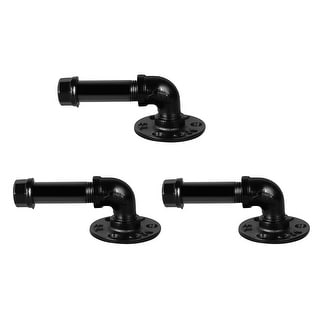 Industrial Pipe Hooks 3 Pack, Iron Robe and Towel Hook - Black - Bed ...