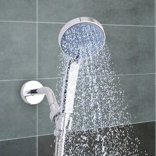 High Pressure Handheld Shower Head Briout 5-Settings Powerful Water Spray Shower Head against ...