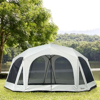 Outsunny 20-Person Camping Tent with Weatherproof Cover, Backpacking ...