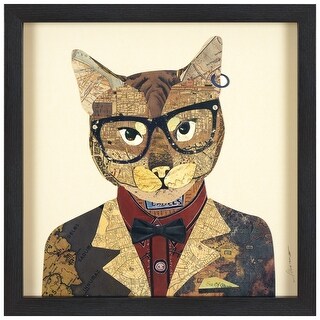 Empire Art "Funky Cat 2" Alex Zeng's dimensional collage, under glass ...