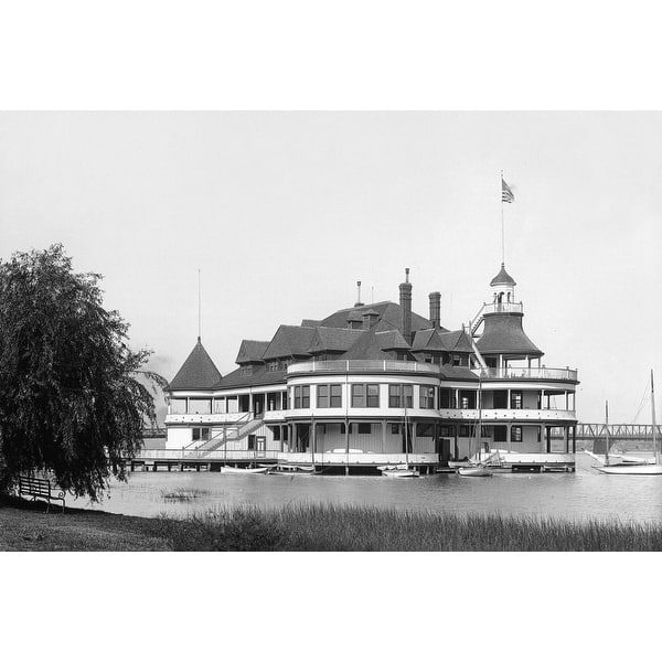 Detroit Boat Club Black and White Gallery Wrapped Canvas - Bed Bath ...