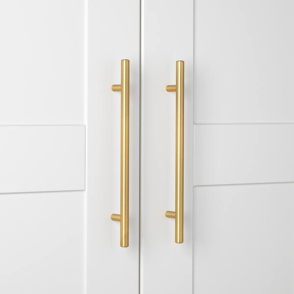 GlideRite 7-inch CC Solid Satin Gold Cabinet Bar Pulls (Pack of 10) - Bed Bath & Beyond - 22701520