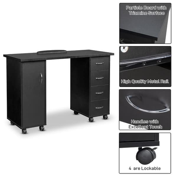 Double Edged Manicure Nail Table Computer Desk with Drawer - On Sale ...