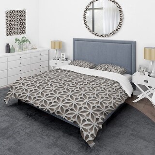 Designart 'White Abstract Pattern' Modern Duvet Cover Set - Bed Bath ...