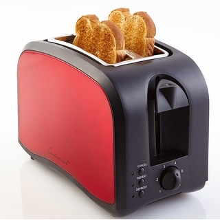 Continental Electric 2-Slice Toaster Adjustable Browning, Red - Bed ...
