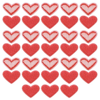 Heart Shaped Iron on Patches Embroidered Love Applique Patches 33Pcs ...