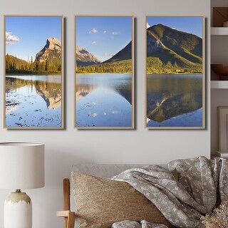 Designart "Vermillion Lakes and Mount Rundle" Landscape Framed Canvas ...