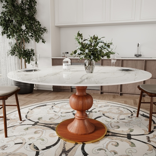 Round Dining Table Wooden Base - Bed Bath & Beyond - 40424842